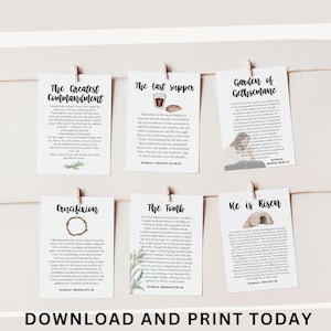 LDS Easter Countdown Cards, Easter Story Cards, Easter Story Cards ...