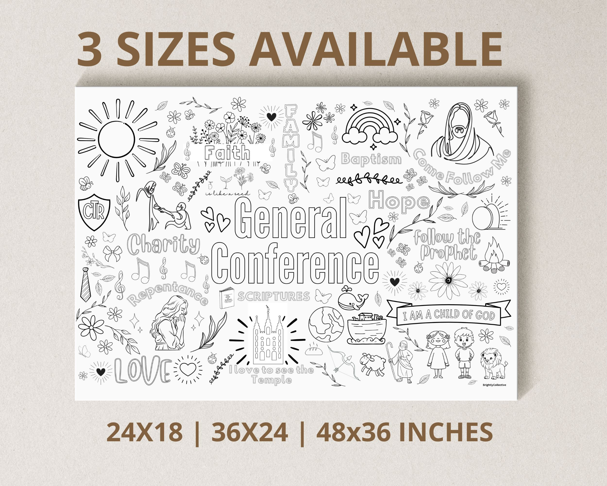 General Conference Coloring Poster Instant Download, Oversized Coloring ...