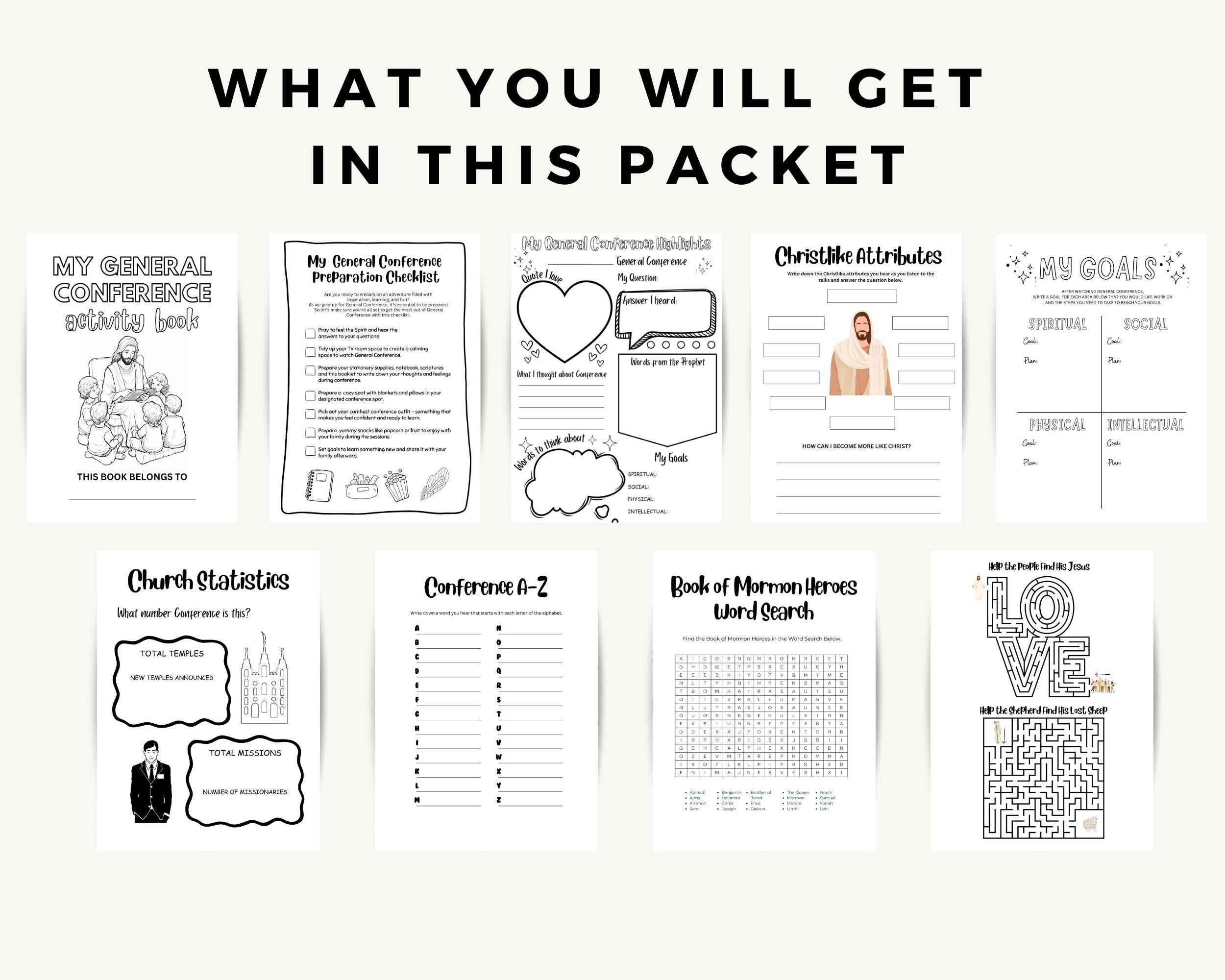 General Conference Packet for Kids 2024, Senior Primary General ...