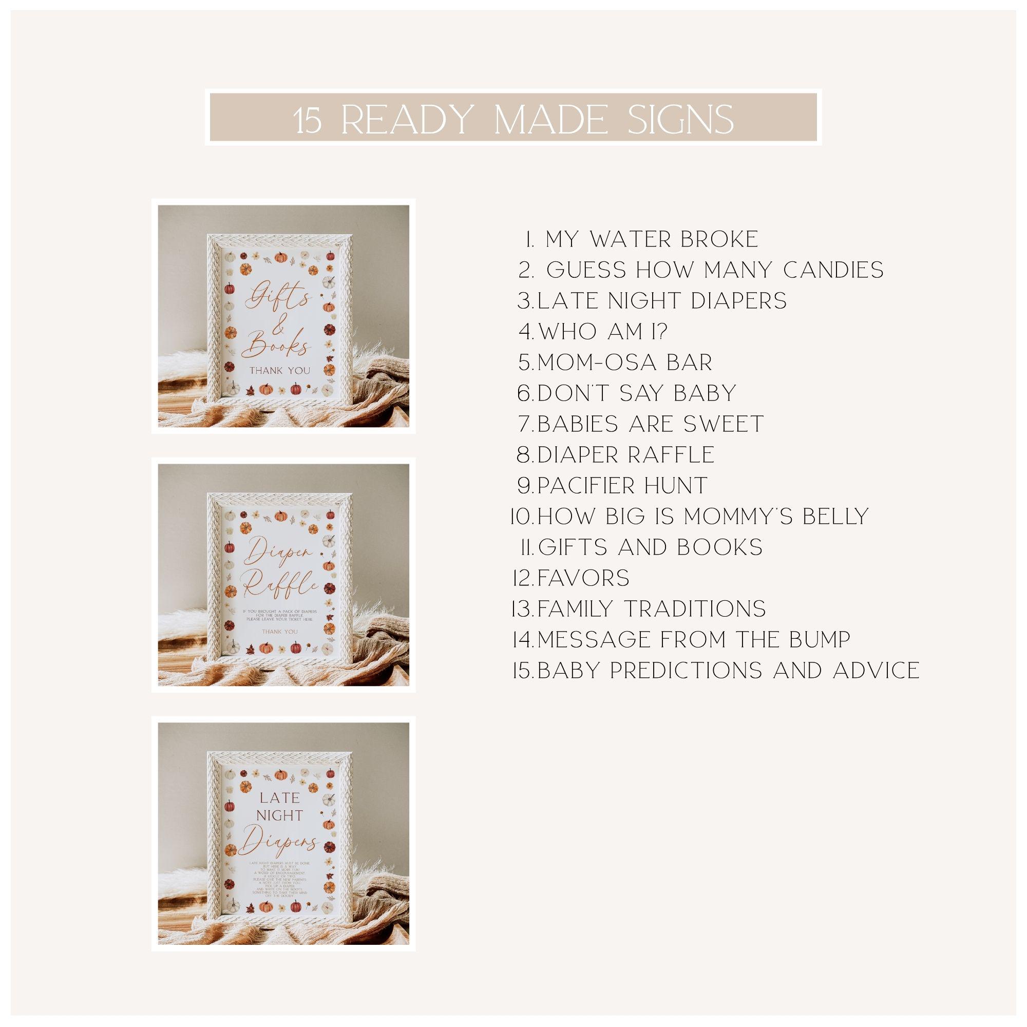 Little Pumpkin Baby Shower Bundle, Canva, Little Pumpkin Baby Shower ...