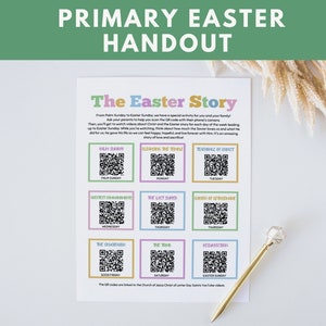 LDS Easter Handout for Primary, LDS Easter Videos Countdown QR Code Handout, Primary Easter ...