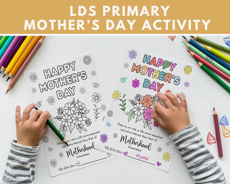 LDS Primary Mothers Day Activity, Junior Primary Mother's Day Worksheet ...