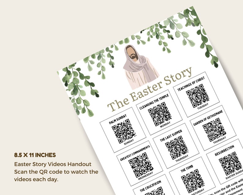 LDS Youth Easter Handout, LDS Easter Videos Countdown QR Code Handout ...