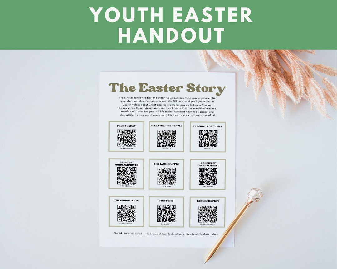 LDS Youth Easter Handout, LDS Easter Videos Countdown QR Code Handout ...