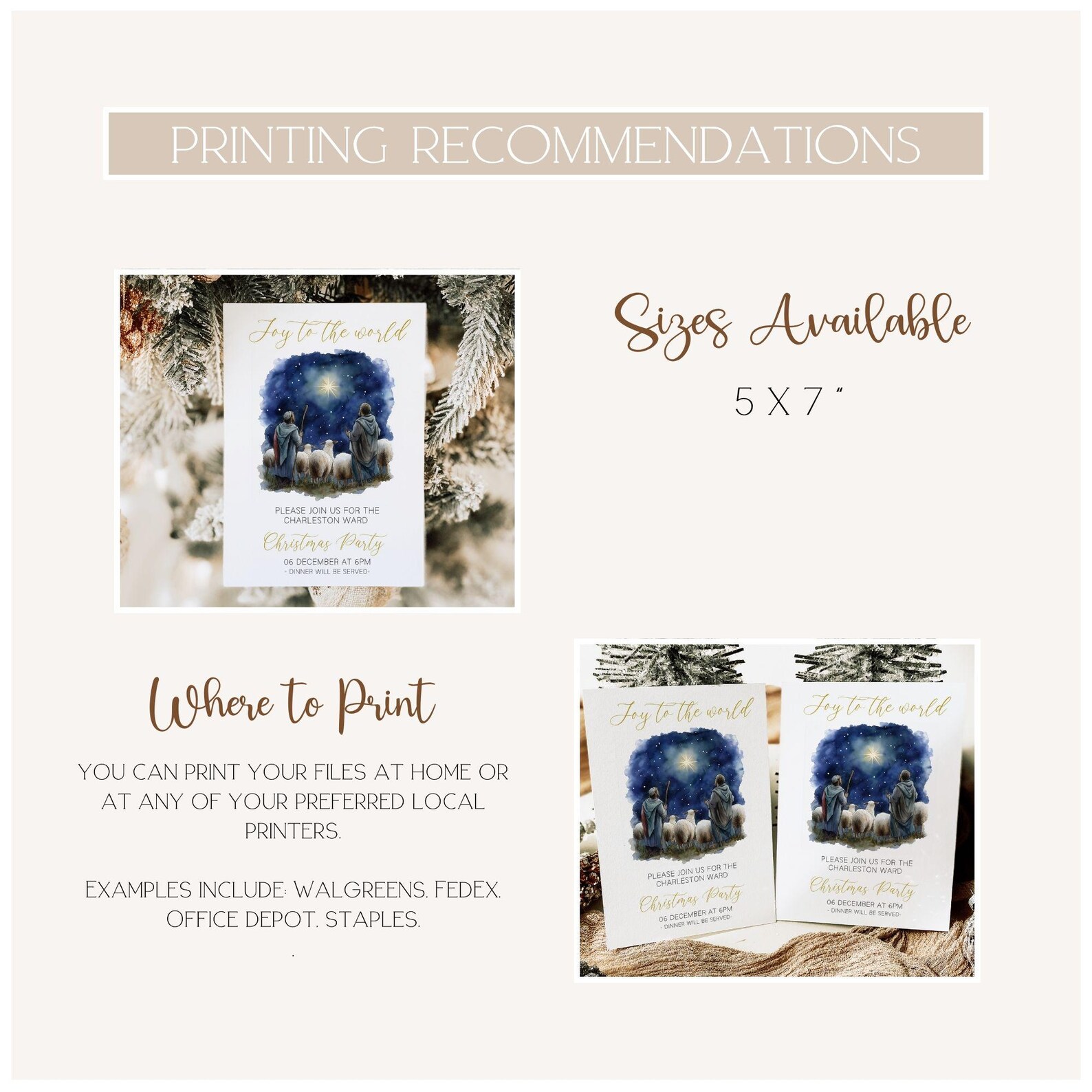 LDS Christmas Ward Party Invitation, Christmas Party Template, LDS ...