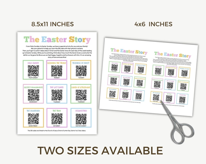 LDS Easter Handout for Primary, LDS Easter Videos Countdown QR Code ...