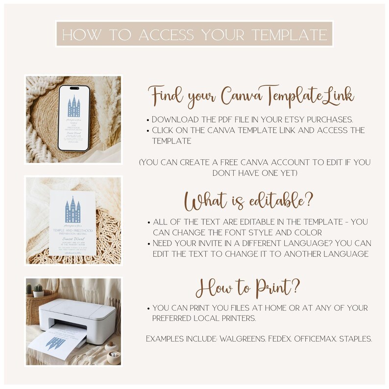 LDS Temple and Priesthood Preparation Meeting Invitation, Canva ...