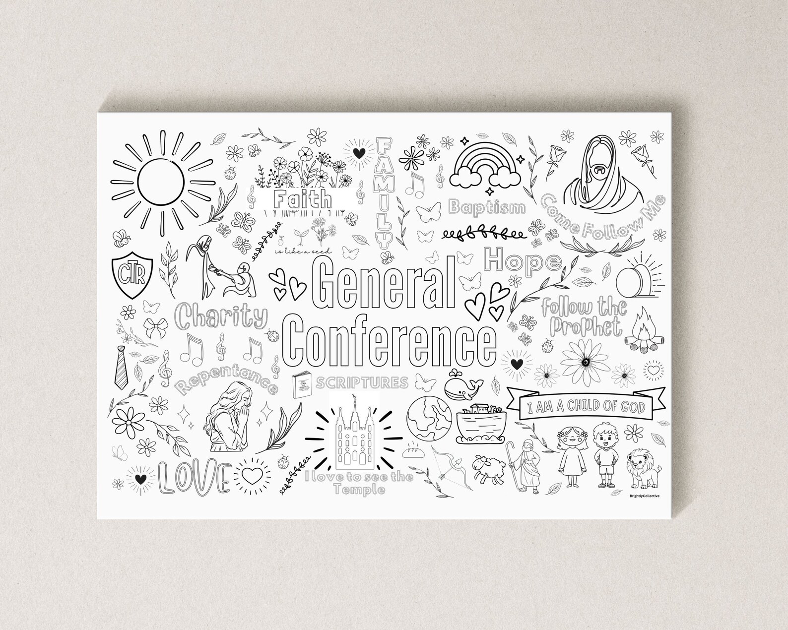 General Conference Coloring Poster Instant Download, Oversized Coloring ...