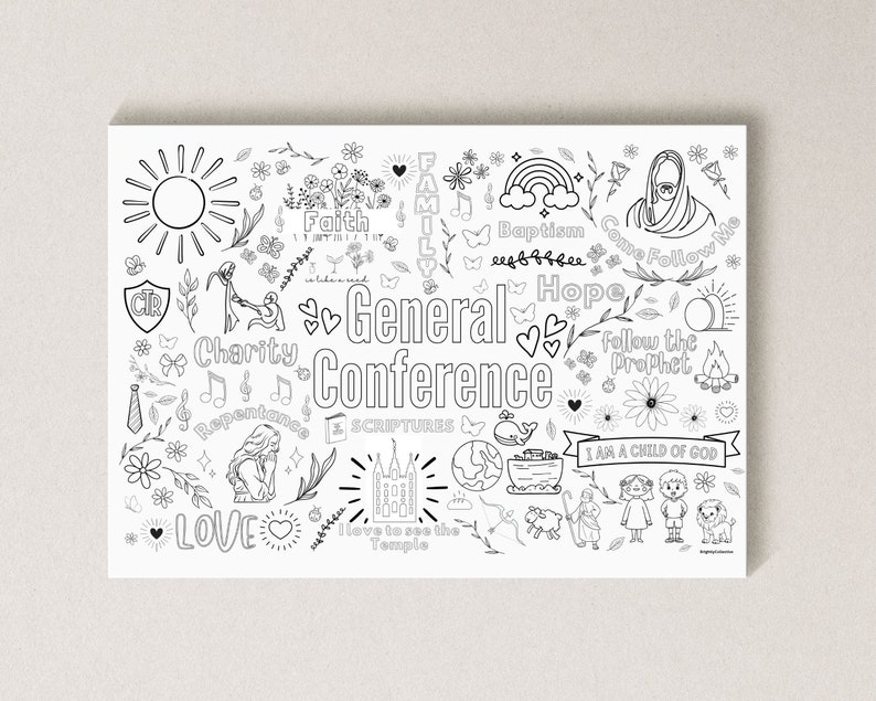 General Conference Coloring Poster Instant Download, Oversized Coloring ...