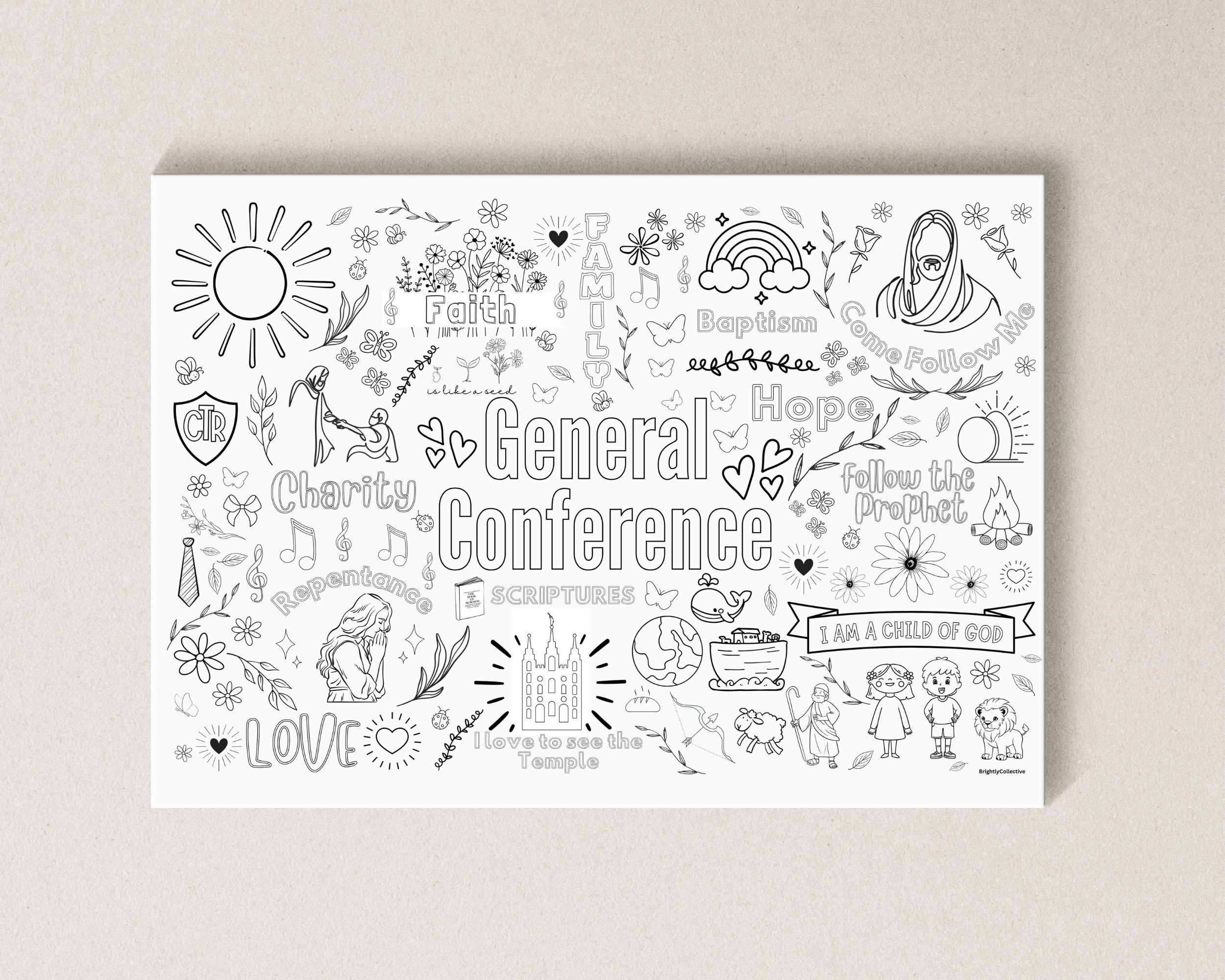 General Conference Coloring Poster Instant Download, Oversized Coloring ...