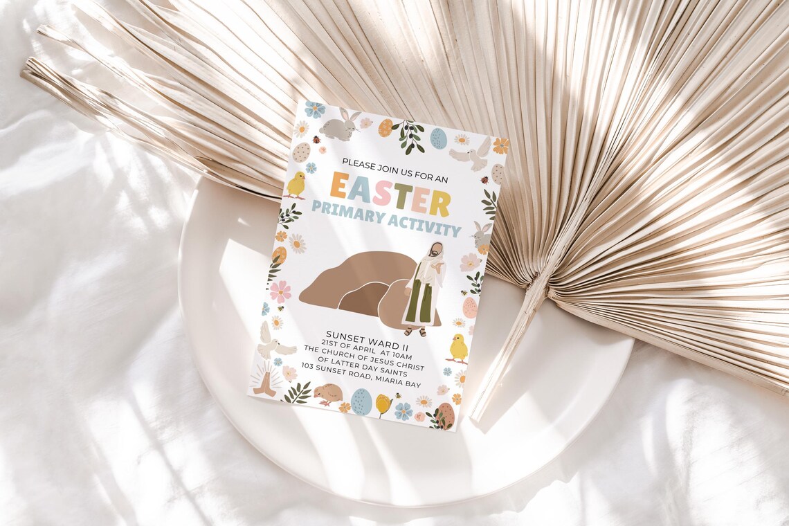 LDS Primary Easter Activity Invitation, LDS Primary Easter Egg Hunt ...