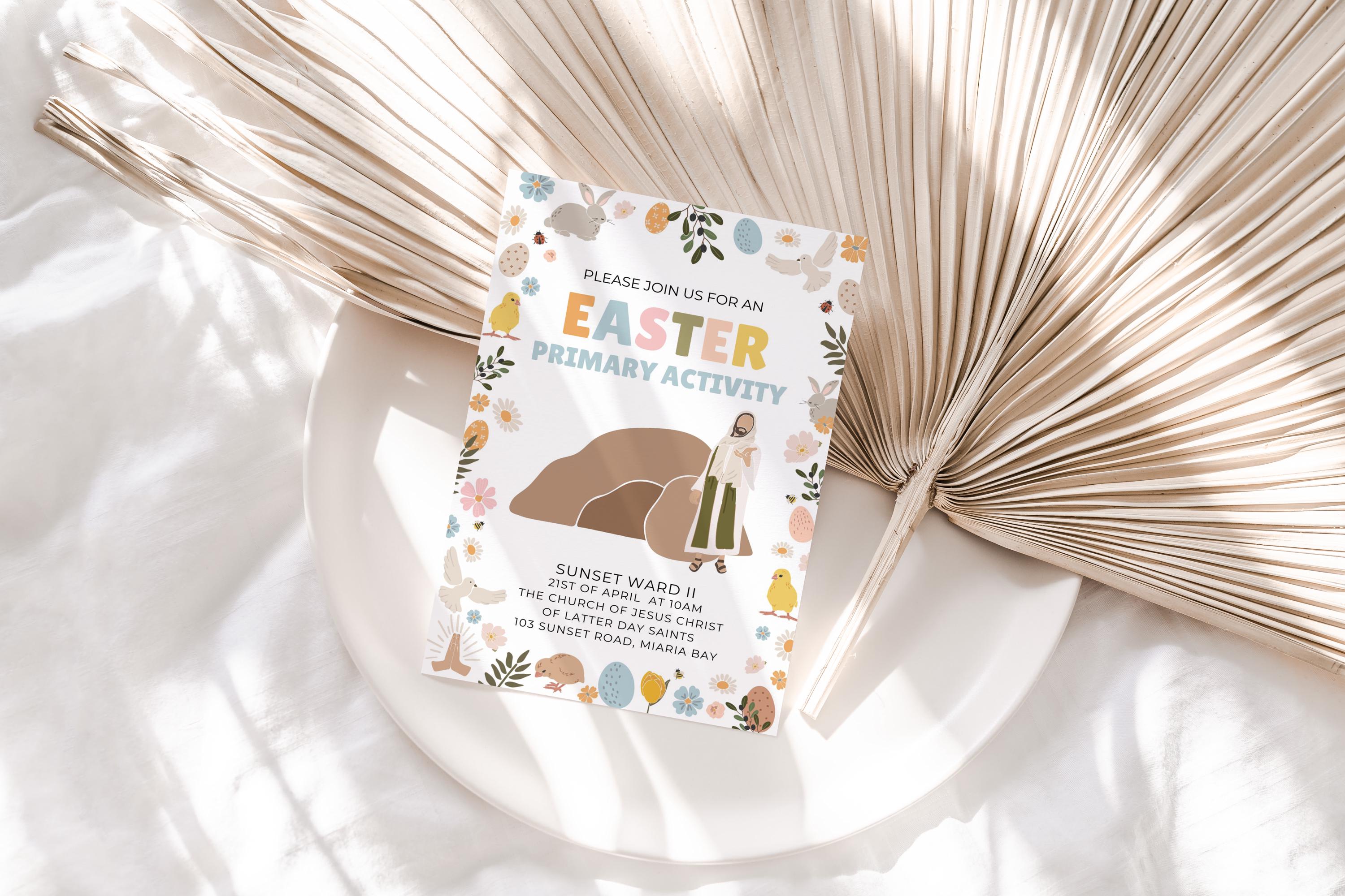 LDS Primary Easter Activity Invitation, LDS Primary Easter Egg Hunt ...