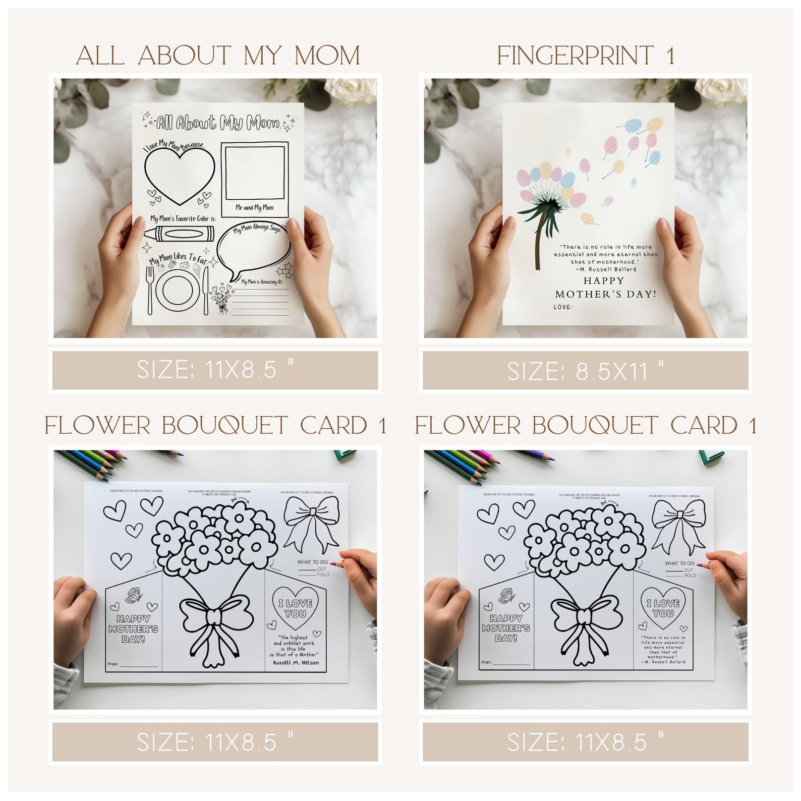 LDS Primary Mothers Day Activity Bundle, Primary Mother's Day Card ...