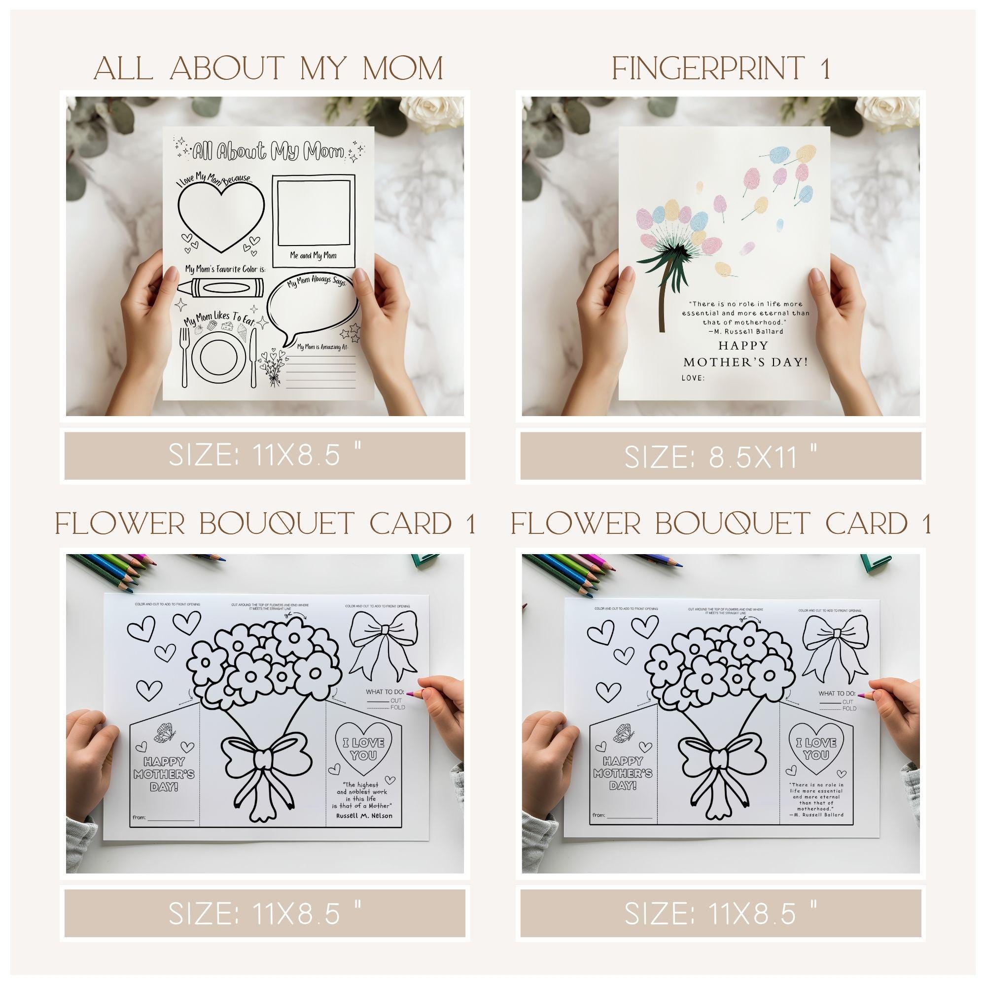 LDS Primary Mothers Day Activity Bundle, Primary Mother's Day Card ...