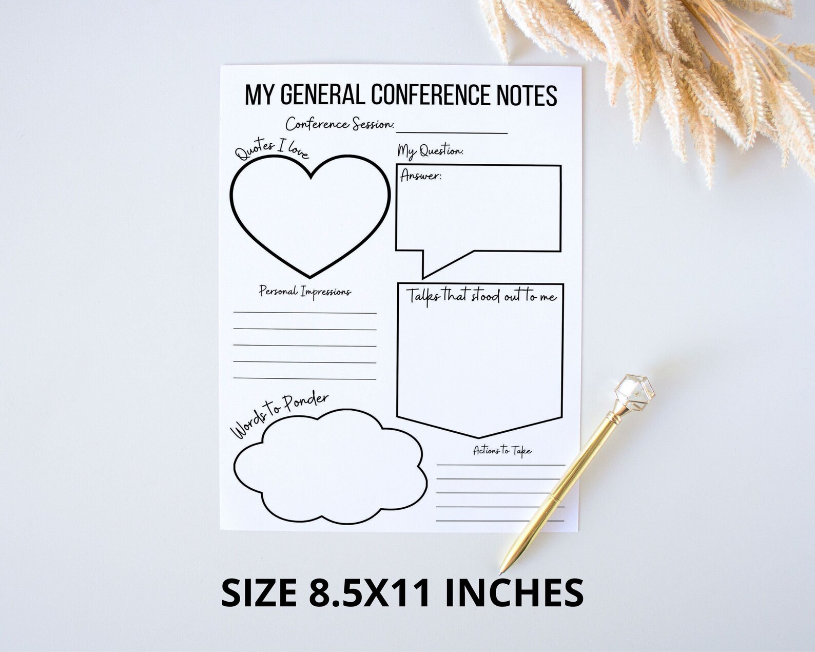 General Conference Notes Printable, General Conference Note, Journal ...