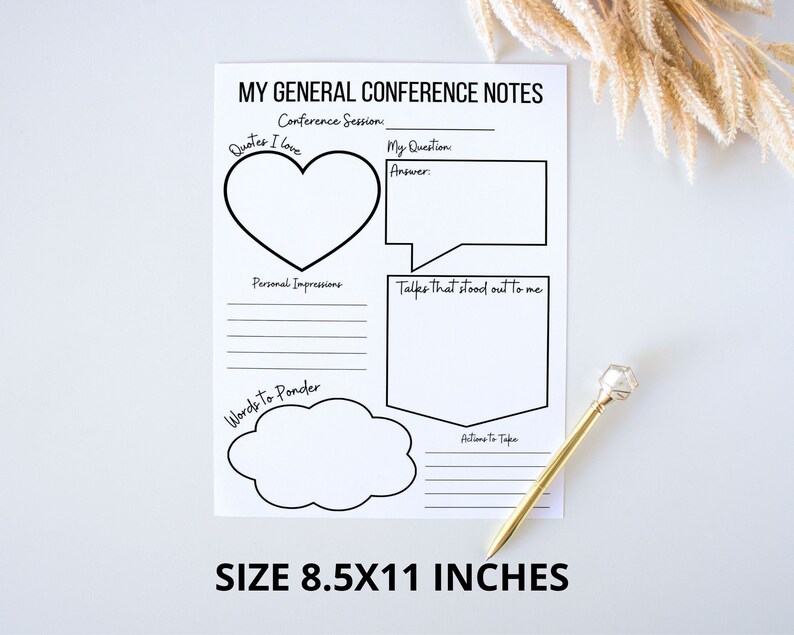General Conference Notes Printable, General Conference Note, Journal ...