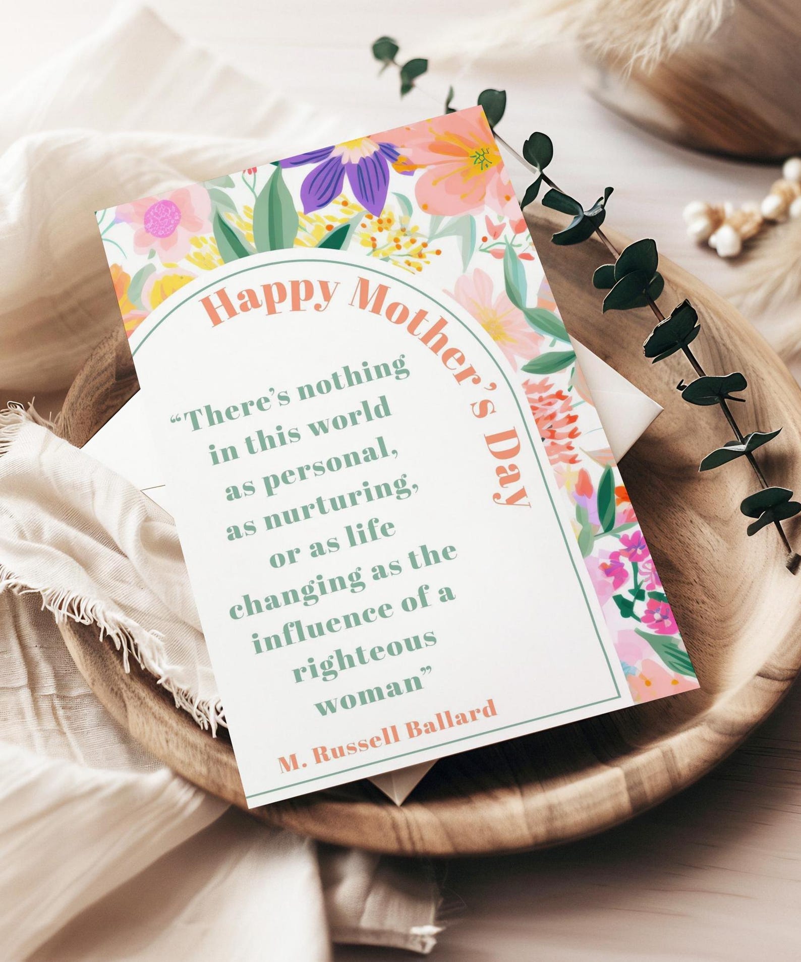 LDS Mother's Day Quote Card, LDS Mother's Day Card, Mother's Day ...