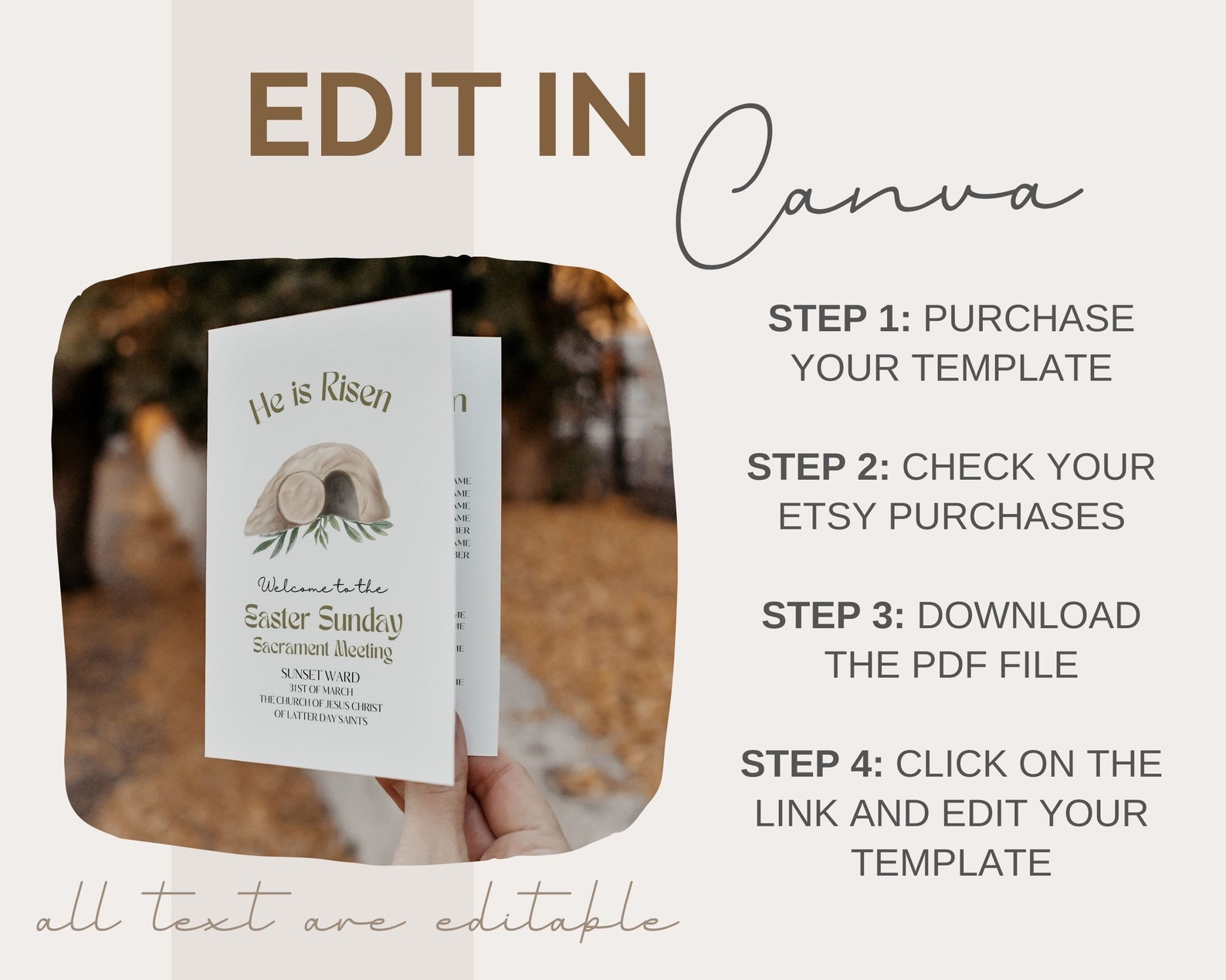 LDS Easter Sacrament Meeting Program, LDS Easter Easter Program, Church ...