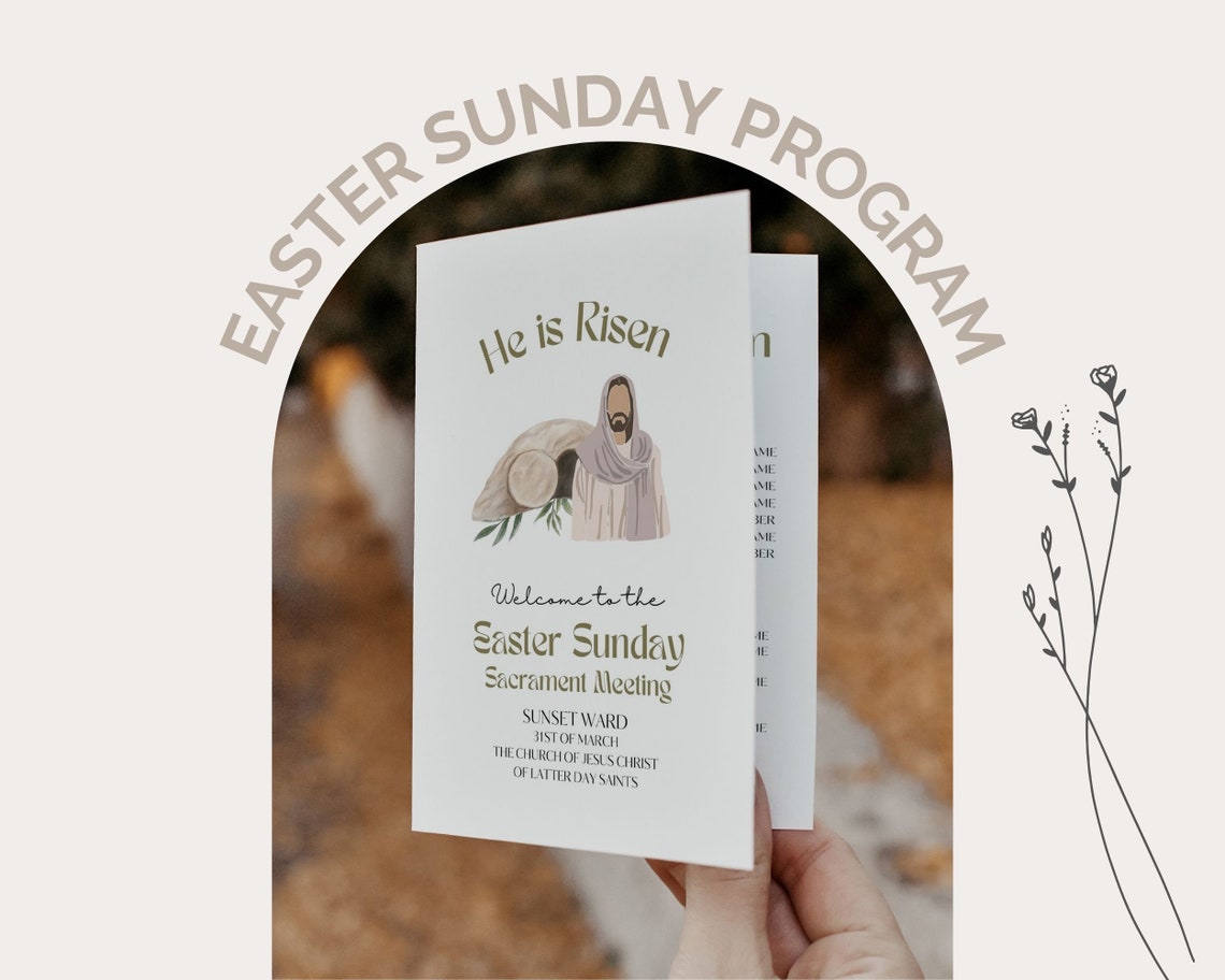 LDS Easter Sacrament Meeting Program, LDS Easter Easter Program, Church Easter Program, Neutral ...