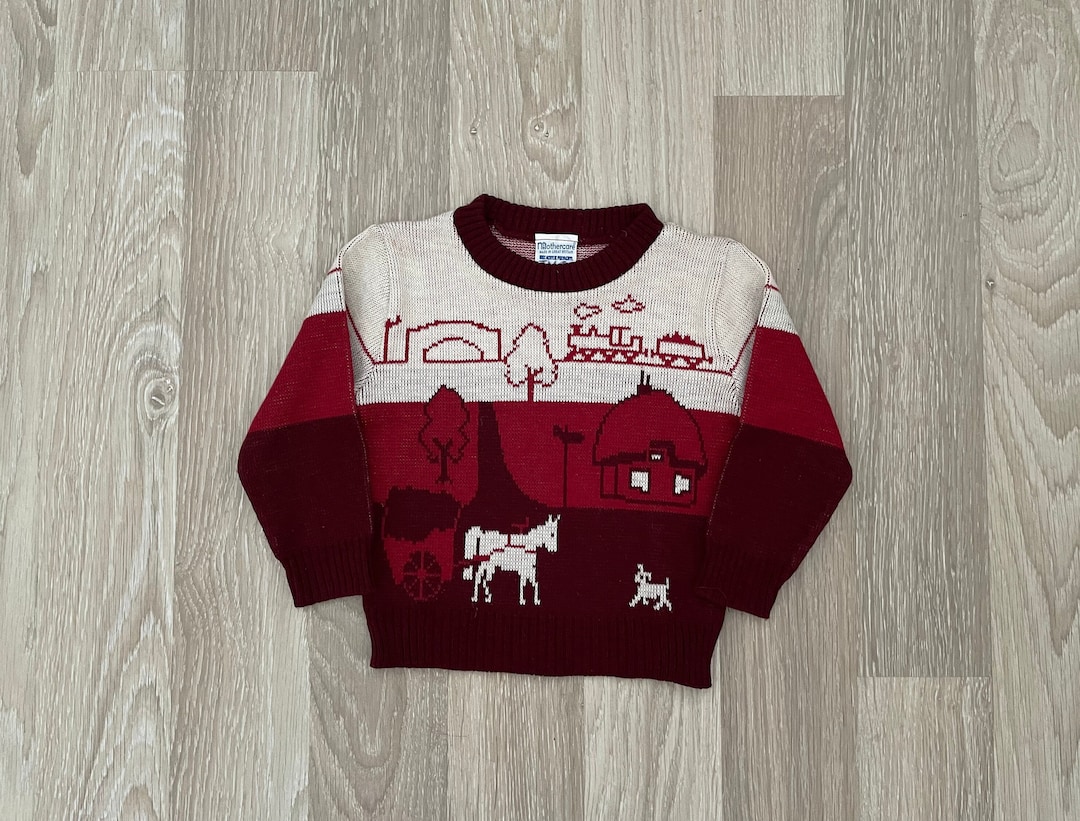 Baby Jumper Country/farmyard Scene Pattern 90cms 18-24 Mths Vintage ...