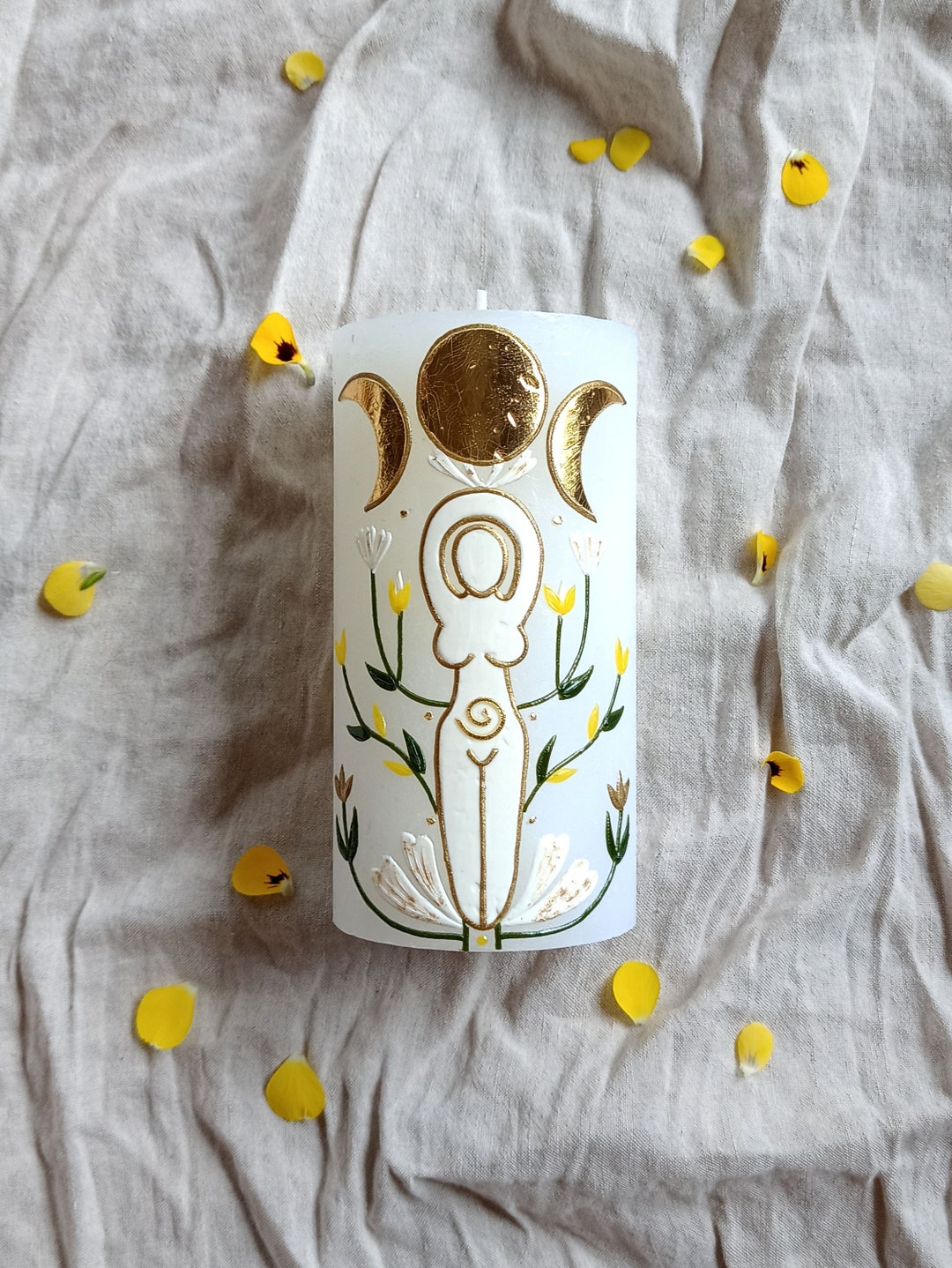 Candle yellow Primordial Woman - Etsy