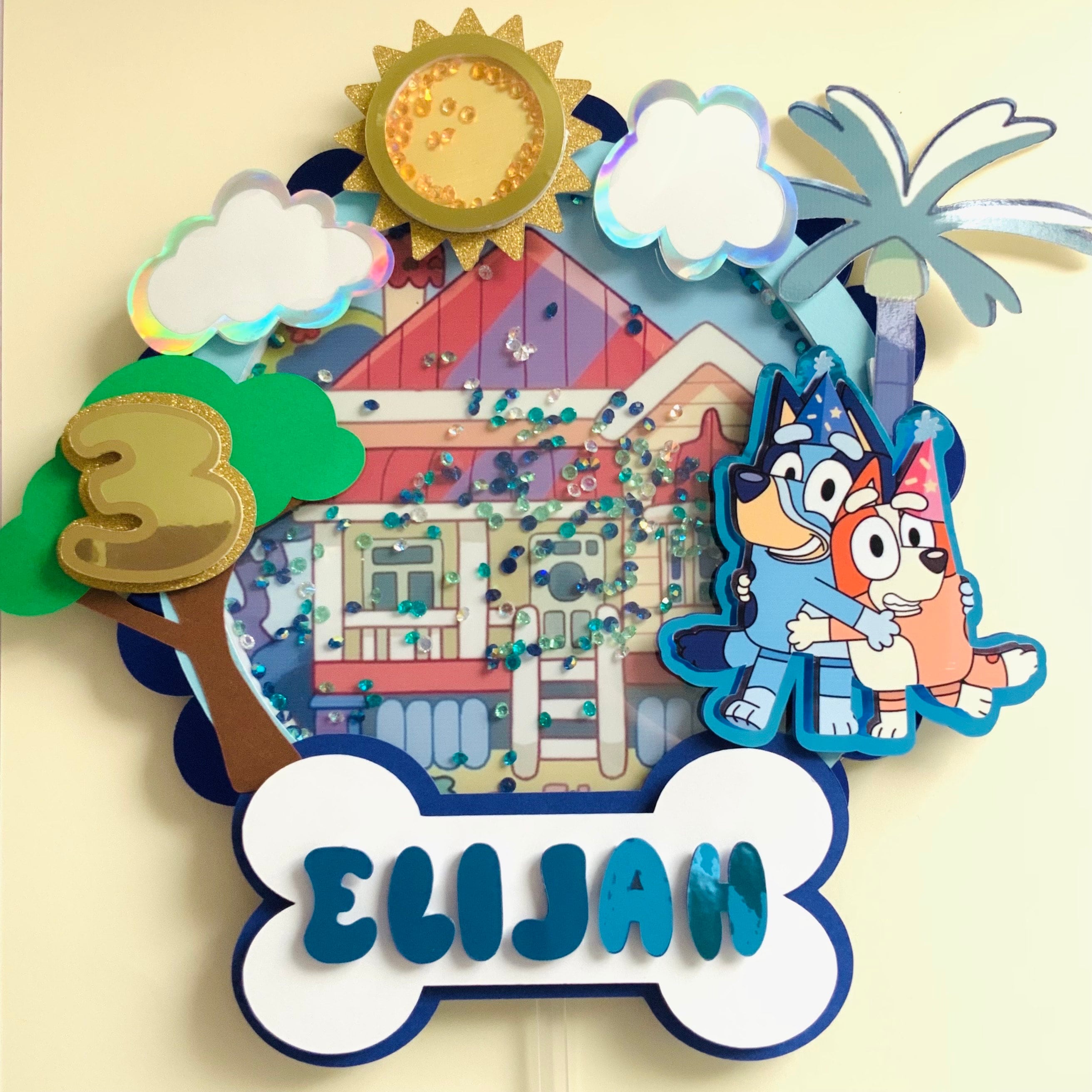 Bluey Cake Topper, Bluey Theme Cake Topper, Bluey Theme, Personalized ...