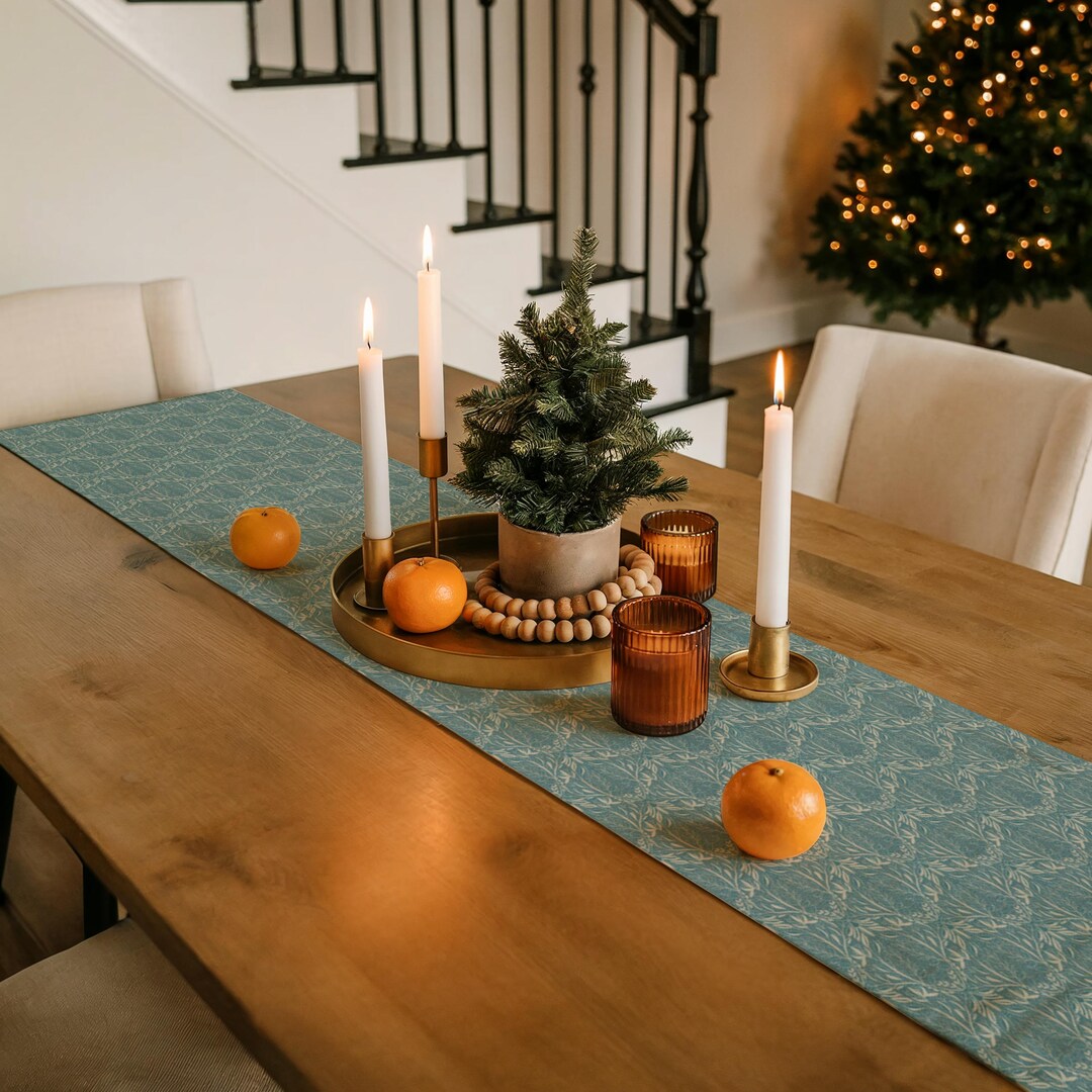 Blue Regalia Table Runner, Classic Style, Elegant for the Holidays - Etsy