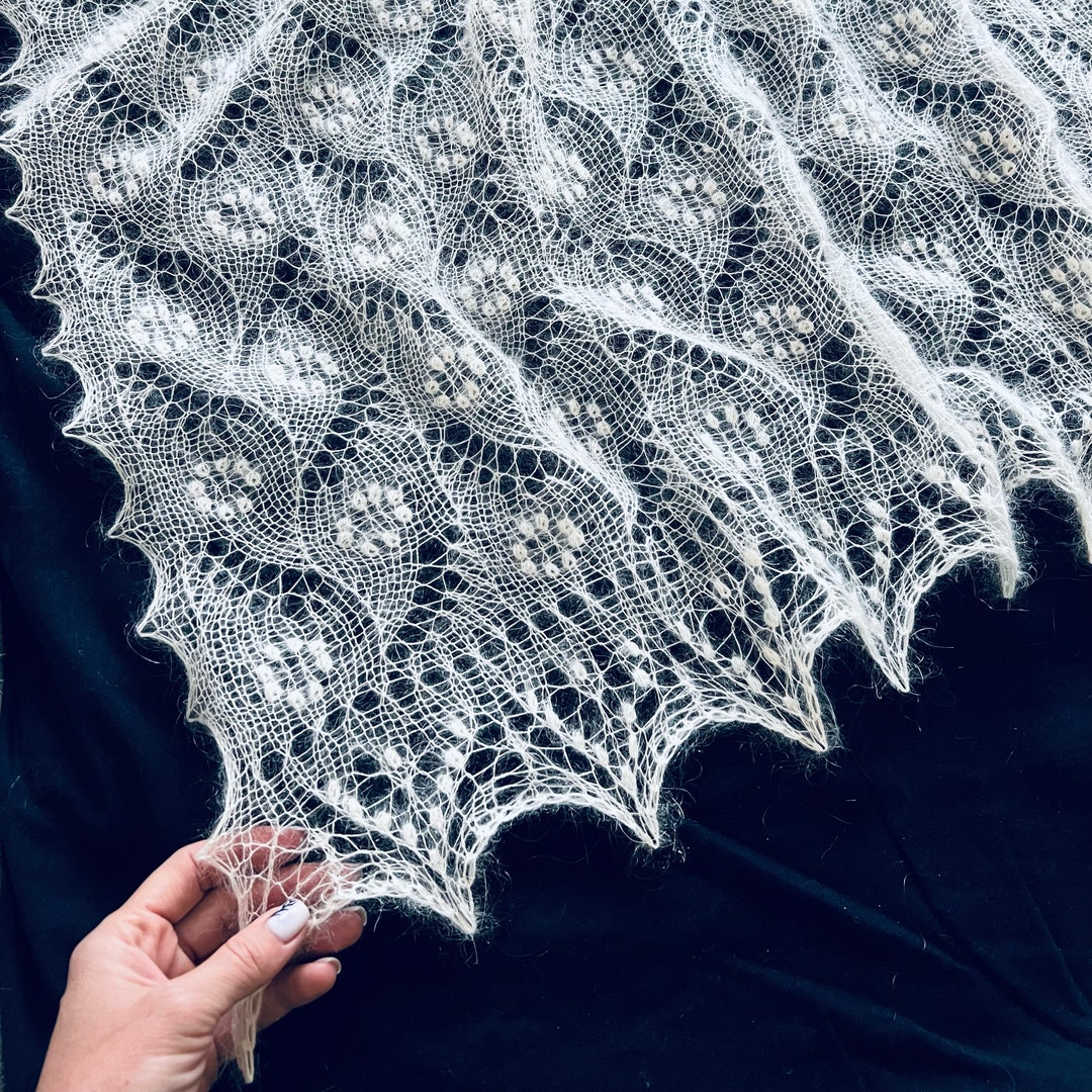 Beautiful Hand Knit Lace Shawl, Wedding Luxury Kidsilk Lace Bridal ...