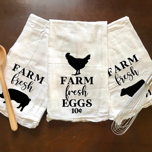 Farmhouse Kitchen Towels Farmhouse Flour Sack Towels Country | Etsy