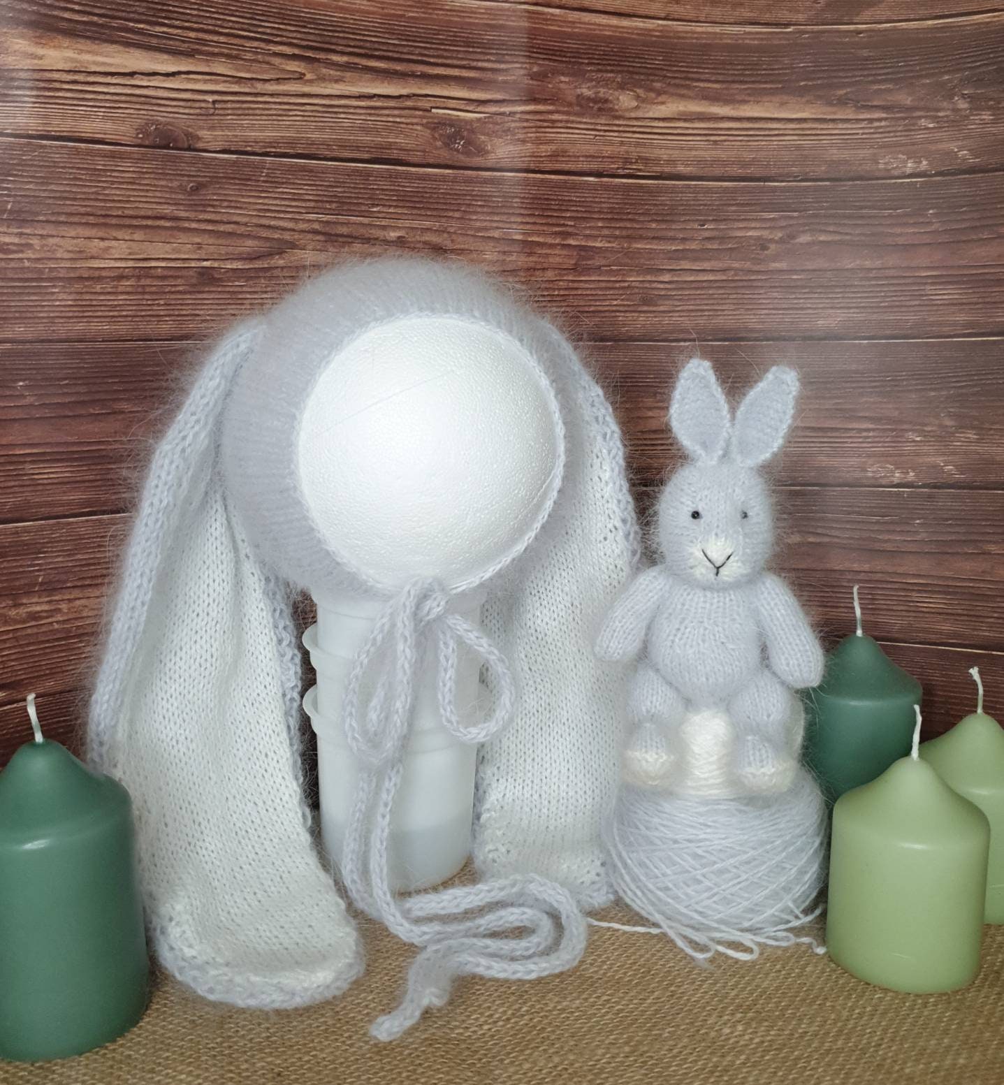 Bunny Bonnet.baby Bonnet. Bunny Toy and Bonnet. Newborn Outfit.bunny ...