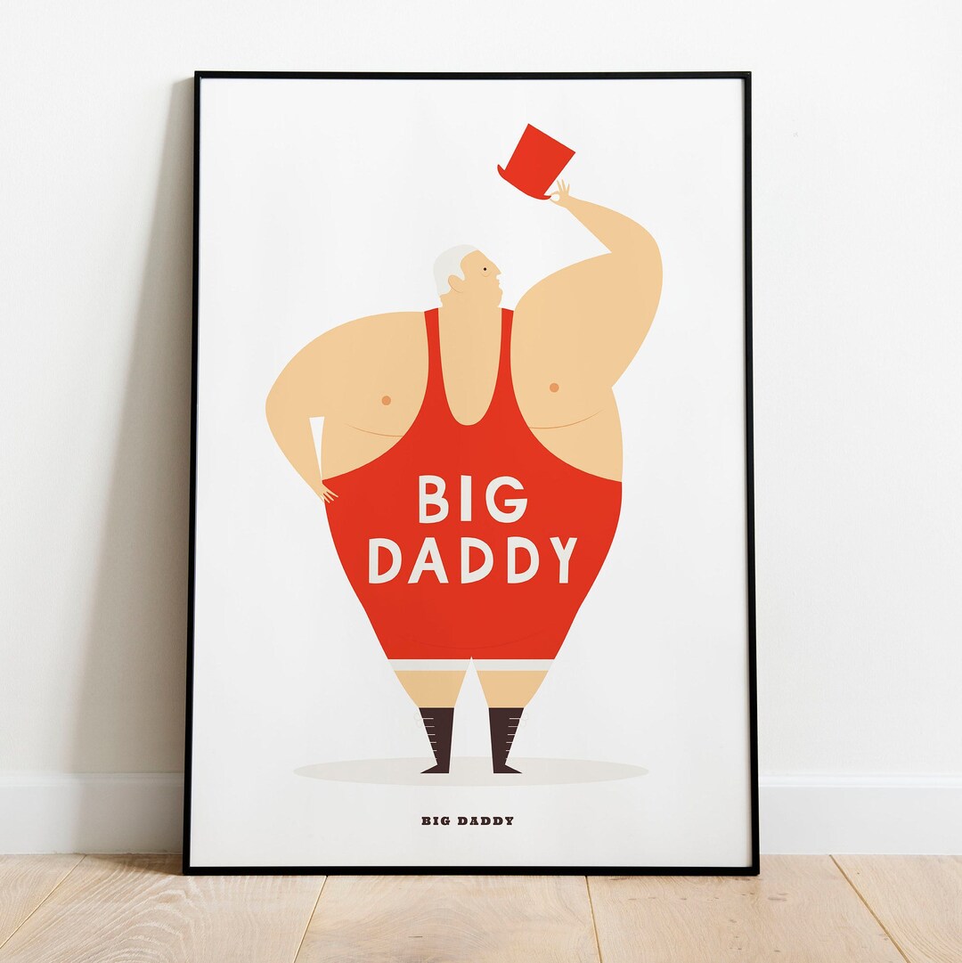 British Wrestling Big Daddy Print. Art of 70s 80s TV Legend. - Etsy