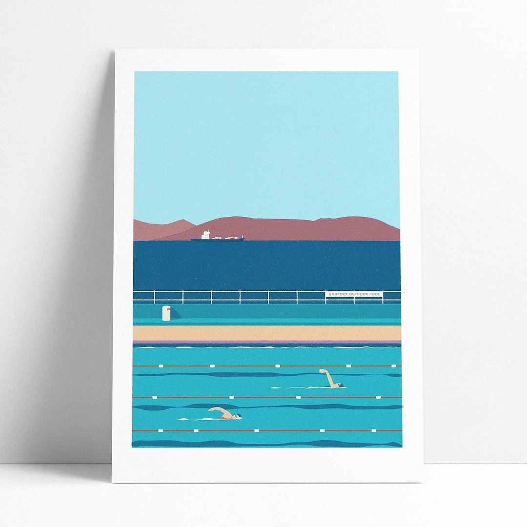 Gourock Pool Print: Scottish Mid-century Lido Art - Etsy UK