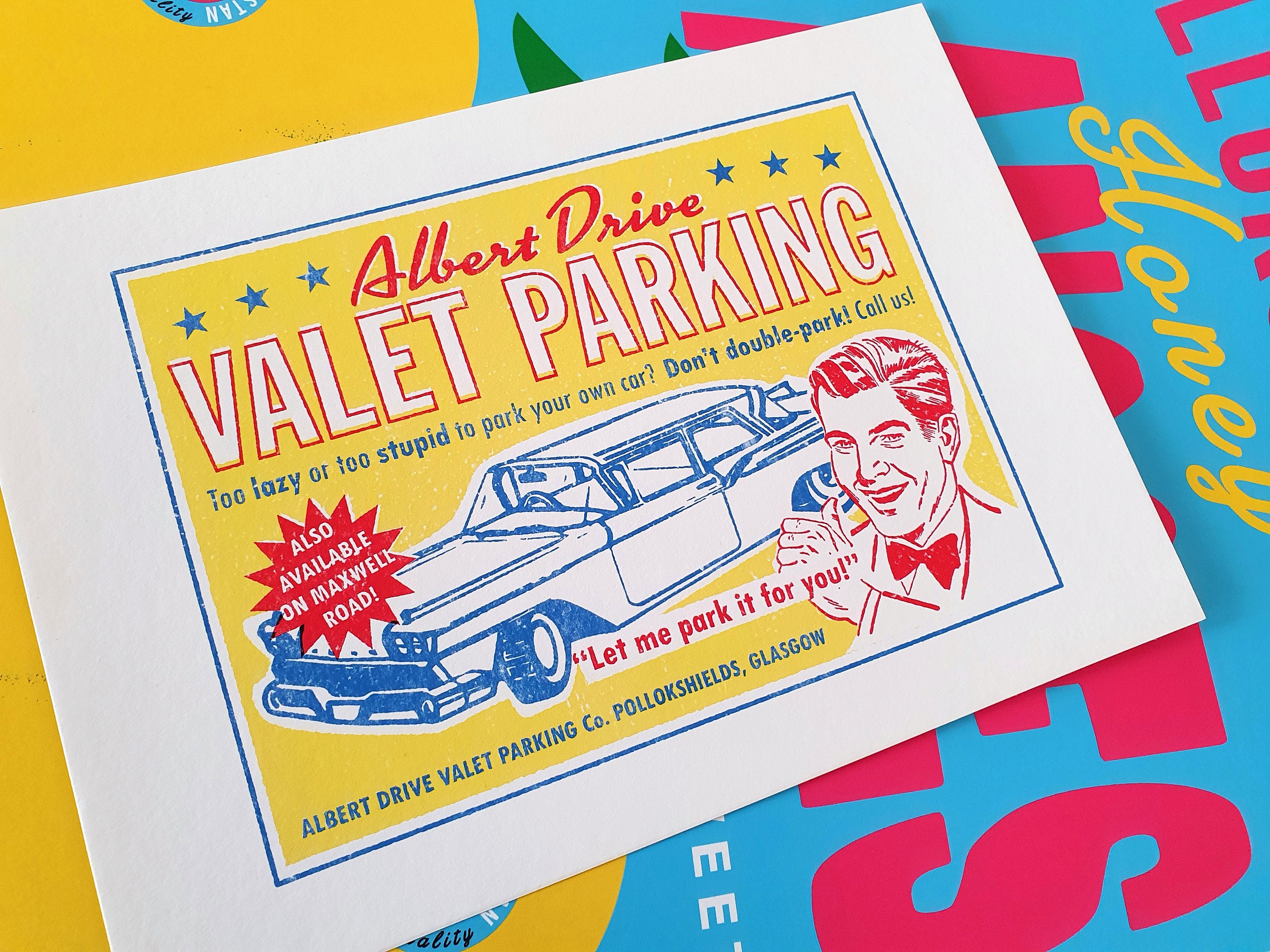 Pollokshields Albert Drive Valet Parking Advertisement. - Etsy UK