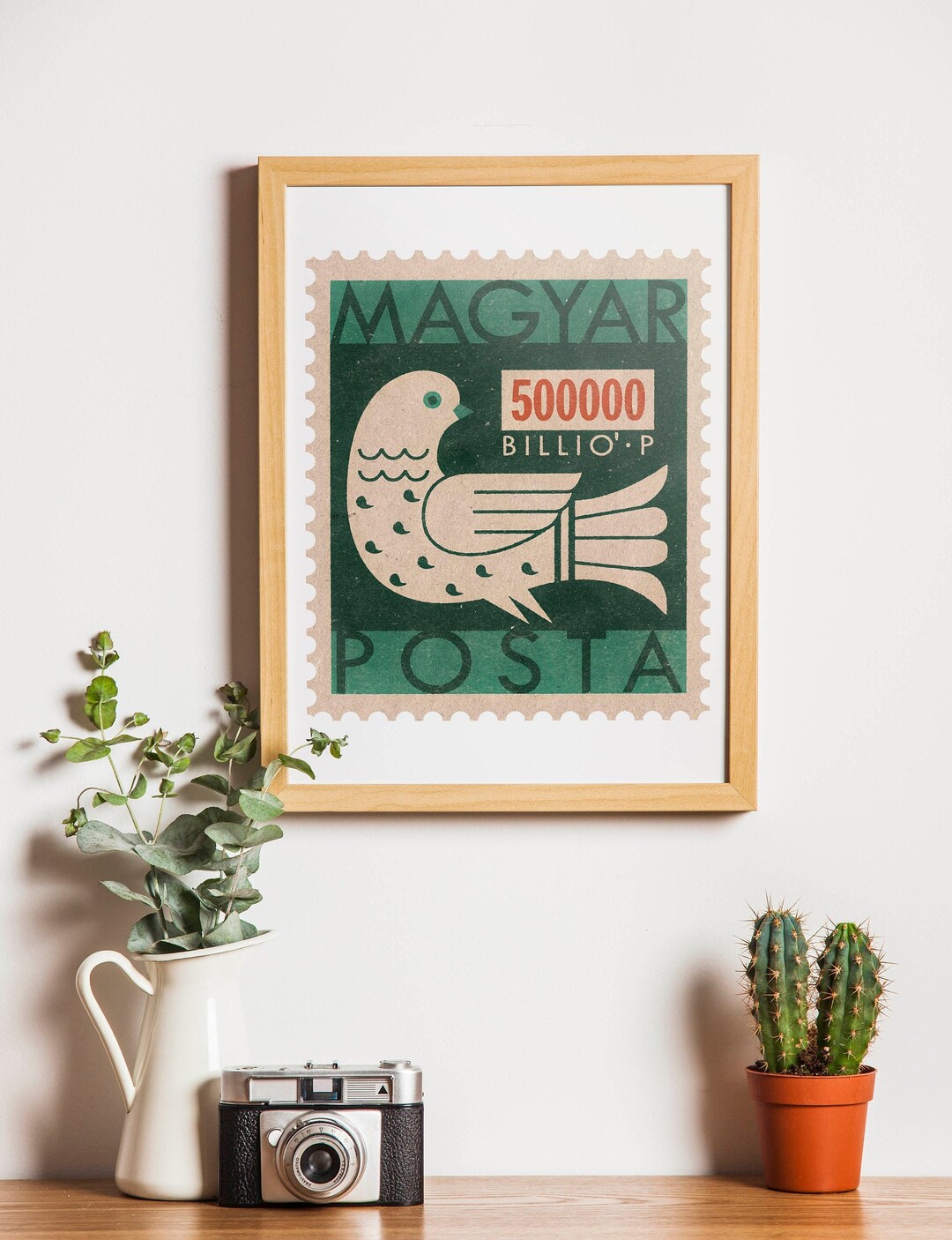 Postage Stamp Art Print, Inspired by a Design From Hungary. Featuring a ...