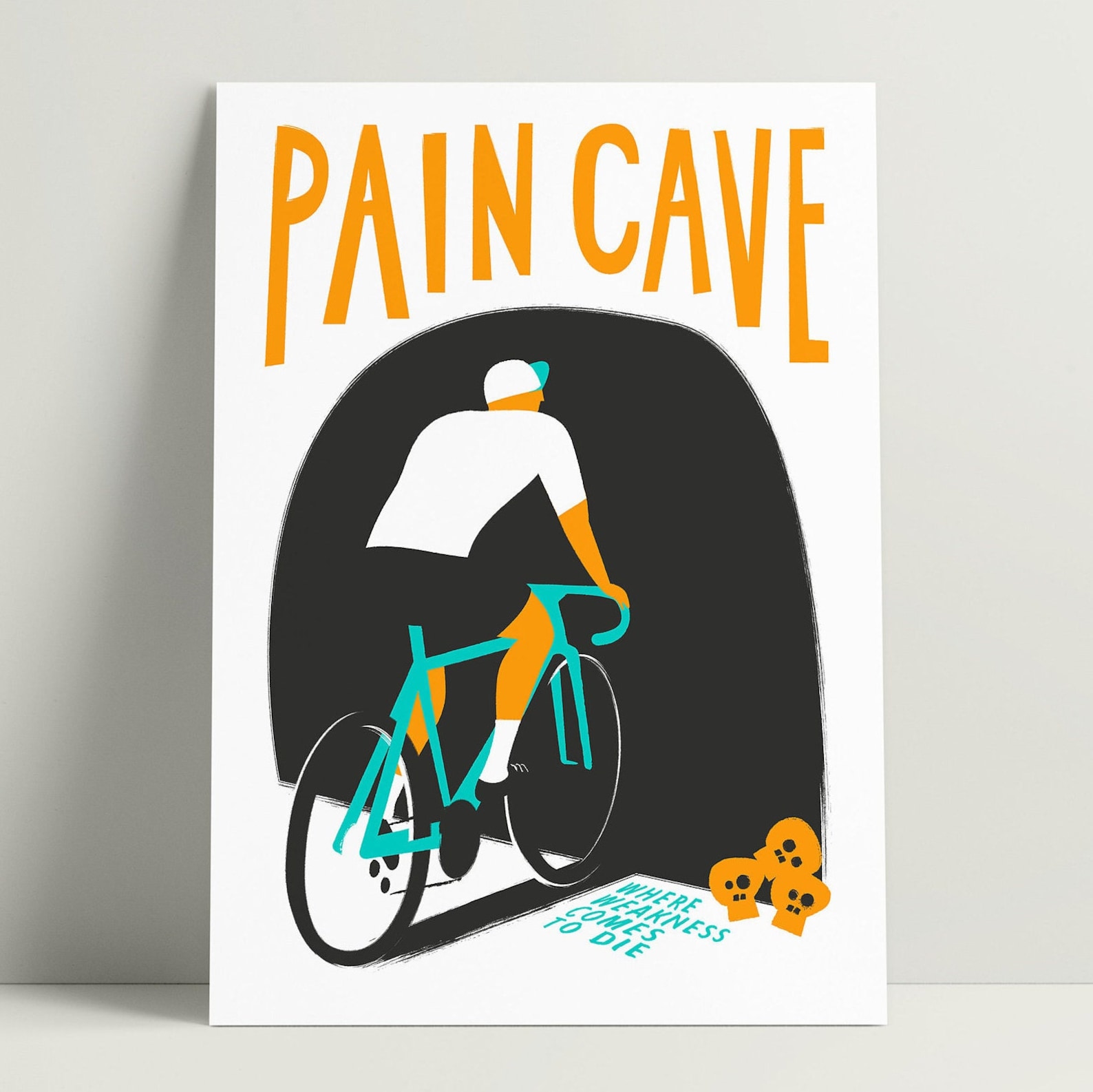 Pain Cave Cycling Art Print: Cyclist Illustration - Etsy