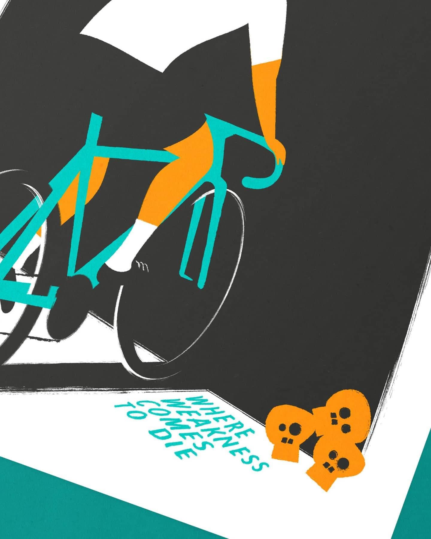 Pain Cave Cycling Print. Bike Poster Illustration Art for the - Etsy UK