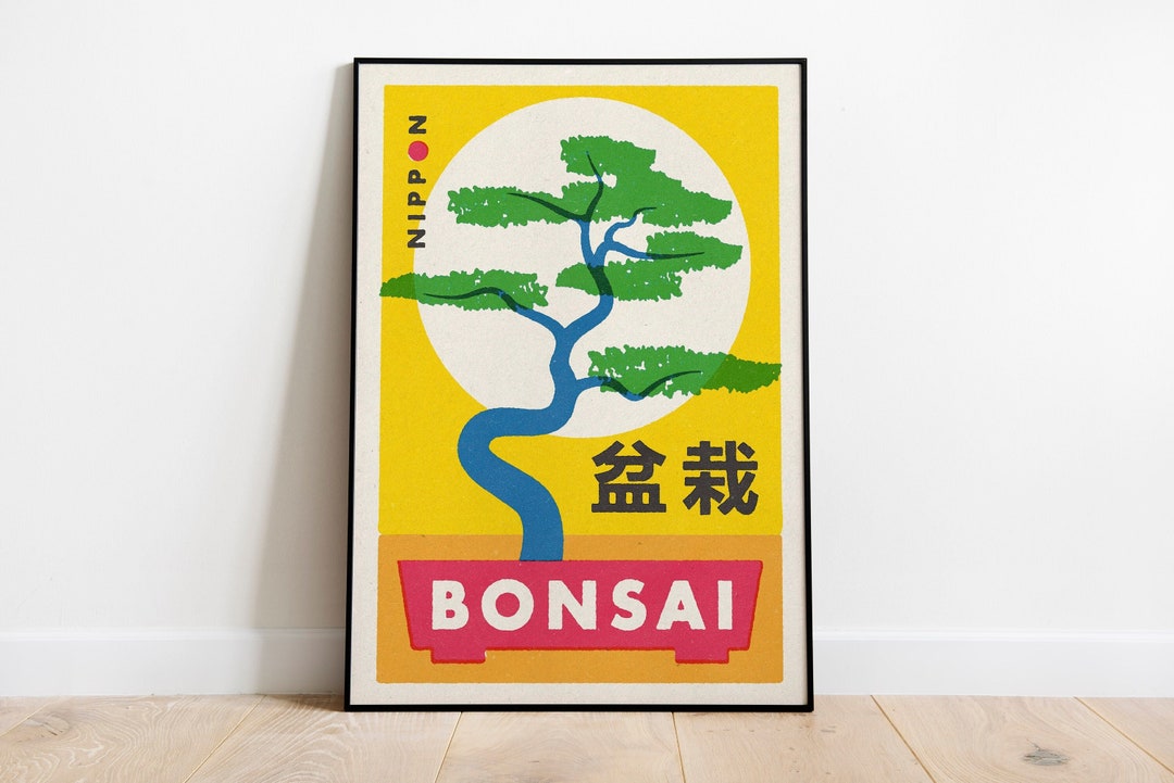 Japanese Bonsai Tree. Matchbox Label Style Art Print. - Etsy