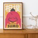 Japanese Sumo Matchbox Label Style Art Print. Japan Wrestling Poster ...