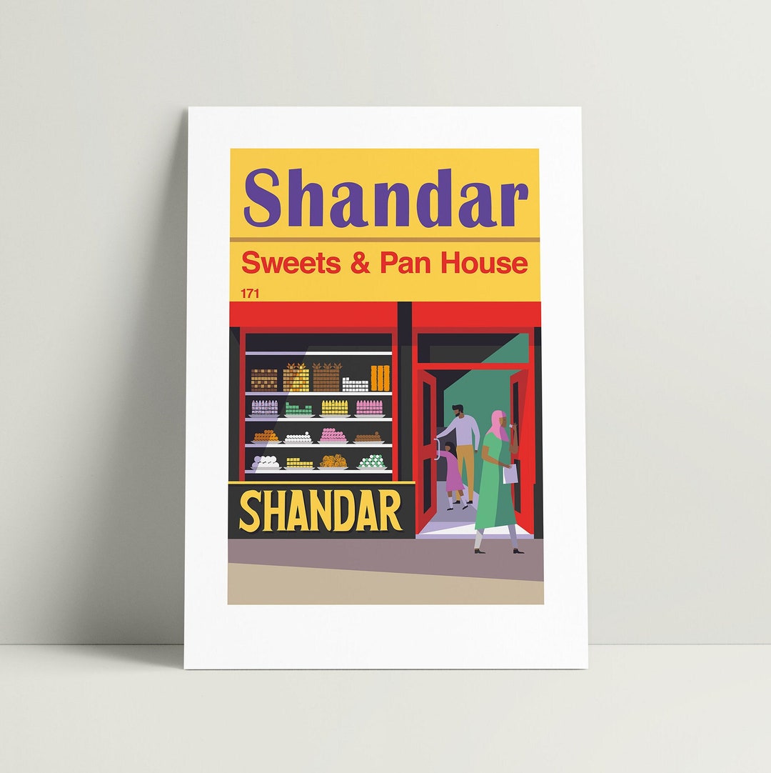 Shandar Sweet Shop Art Print: Pollokshields, Glasgow - Etsy