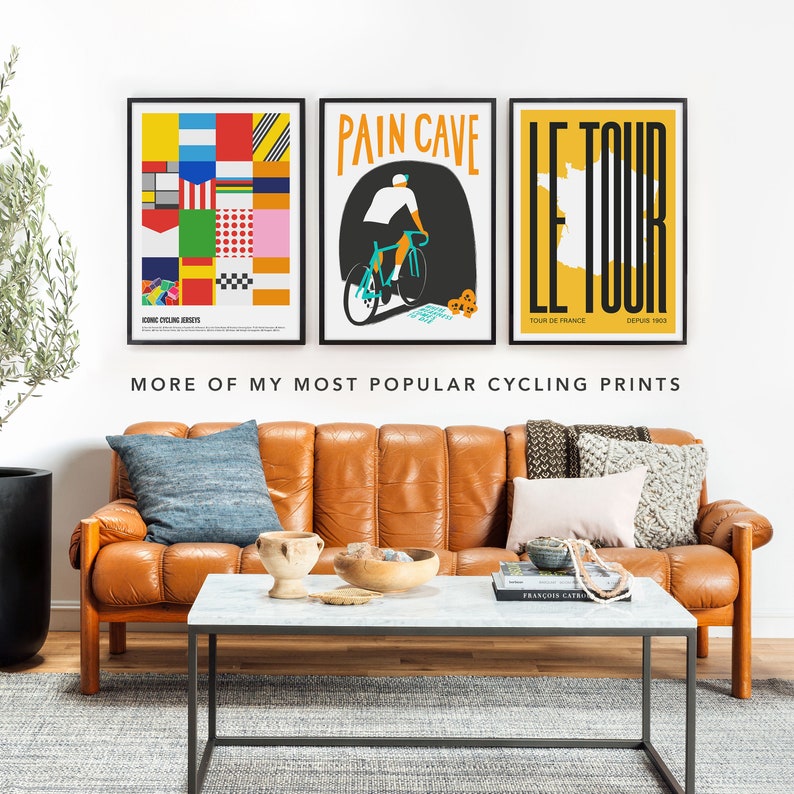 Pain Cave Cycling Art Print: Cyclist Illustration - Etsy UK