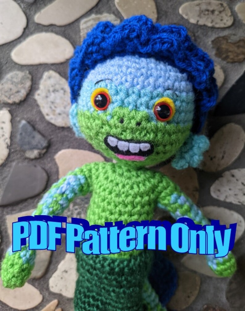 Sea Monster Crochet Pattern PDF Only luca-inspired - Etsy