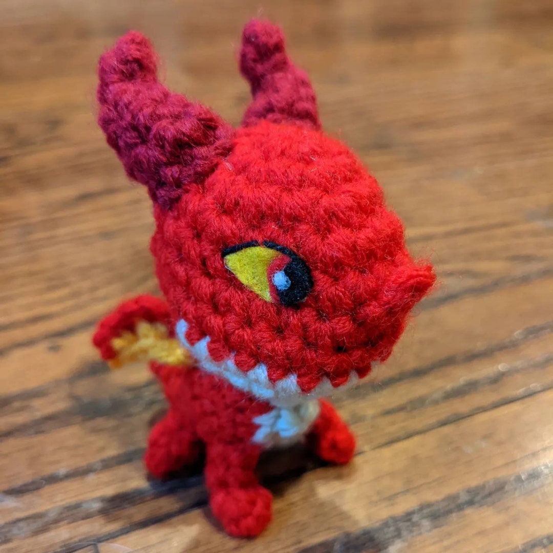 Mini Fire Dragon Crochet Plushie (rescue Rider Aggro-inspired) - Etsy