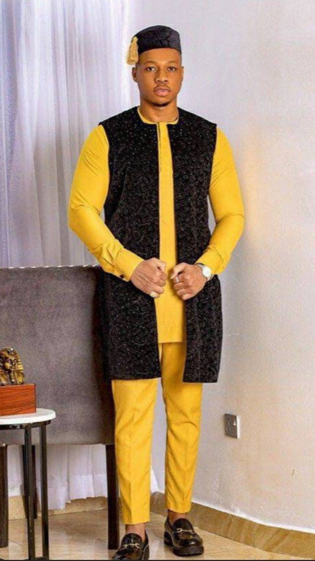 Damade African Voil Men Shirt and Matching Pant Set/african Clothing/3 ...