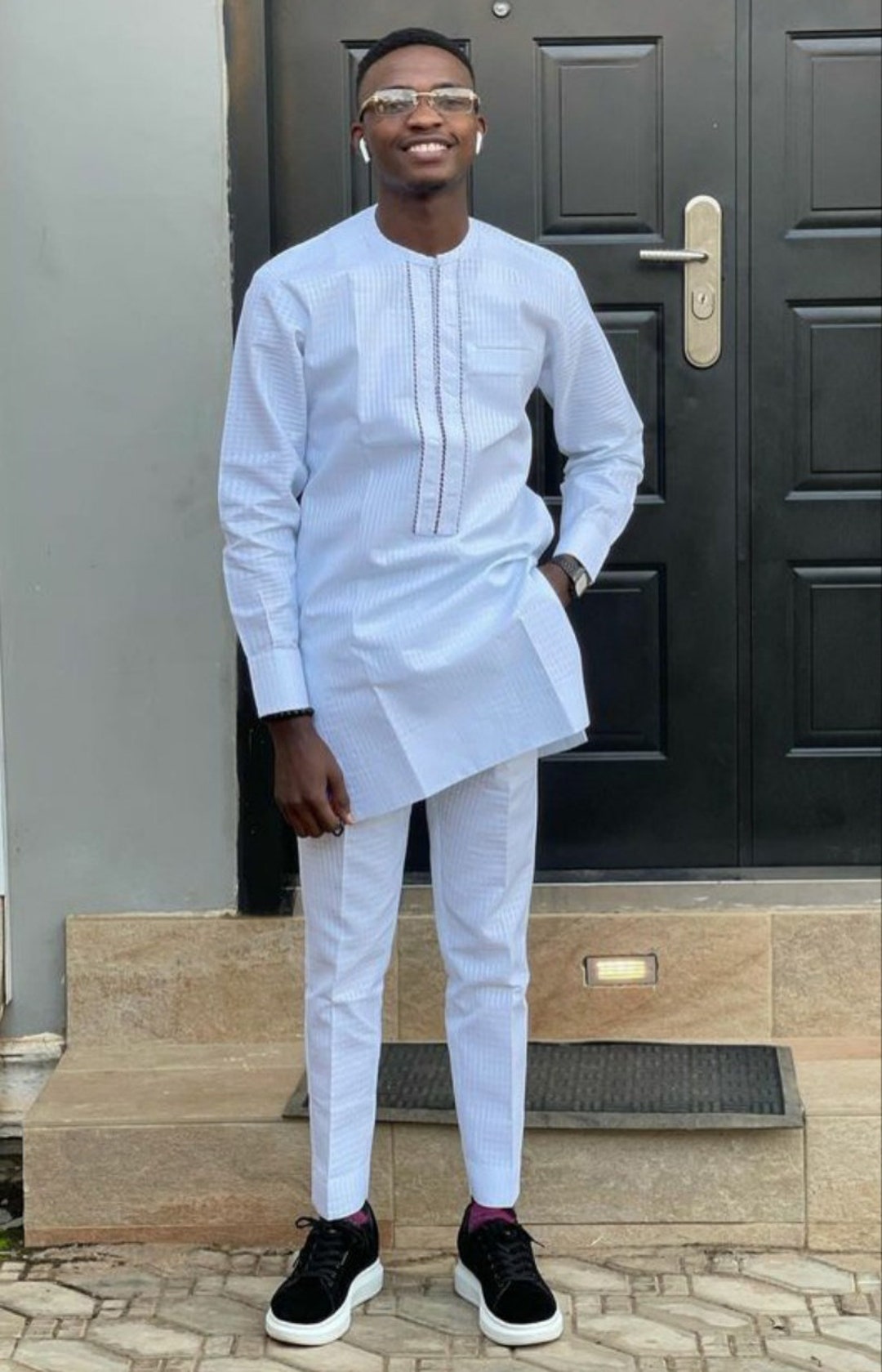 Adigun African Men's Suit: Custom Cotton Senator Wear - Etsy