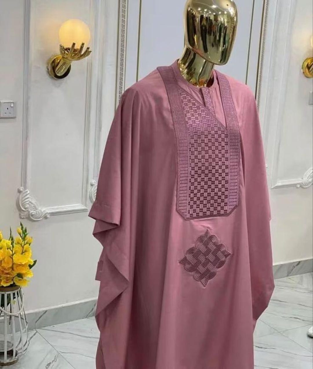 Cherry Blossom Pink Men Agbada/ 3 Piece Set/african Men Clothing ...
