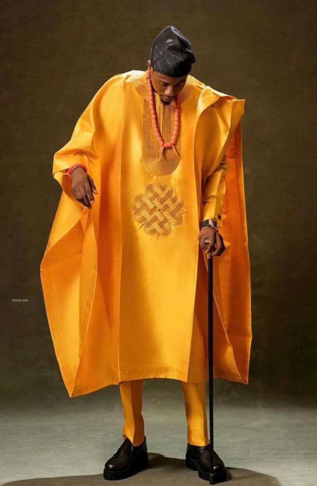 Afoo Golden Men Agbada, 3 Piece Set/african Men Clothing/wedding Suit ...