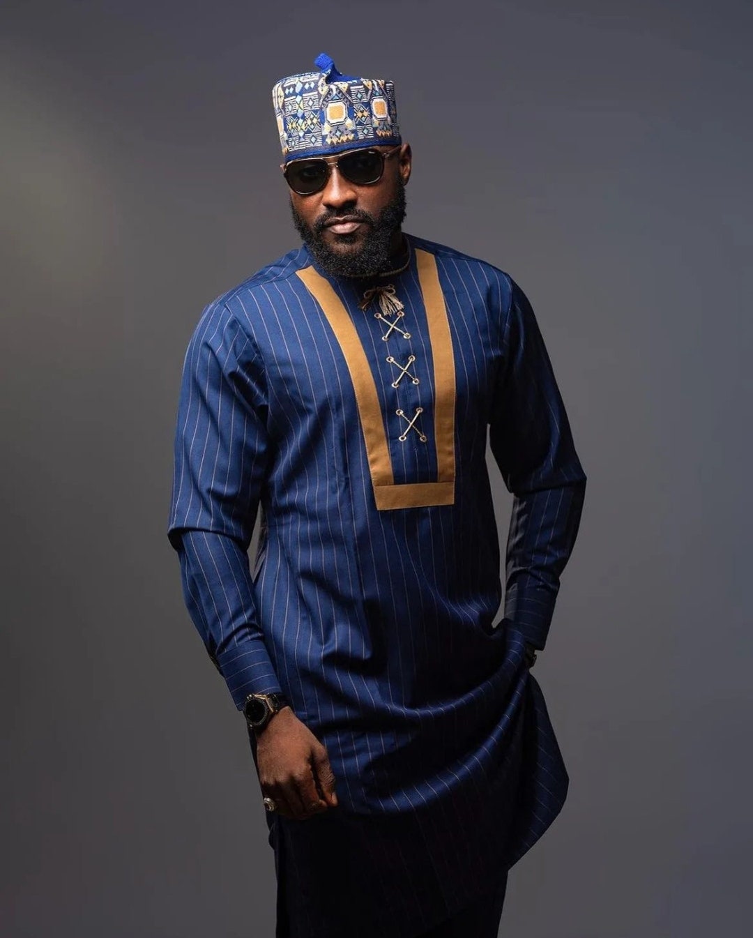 Item 01121_arike African Men Clothin/ 2 Piece Set/ Men's Kaftan ...