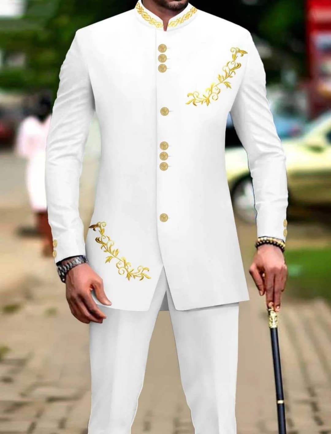 Handmade African Men's Suit: Embroidered Wedding Groom Outfit - Etsy