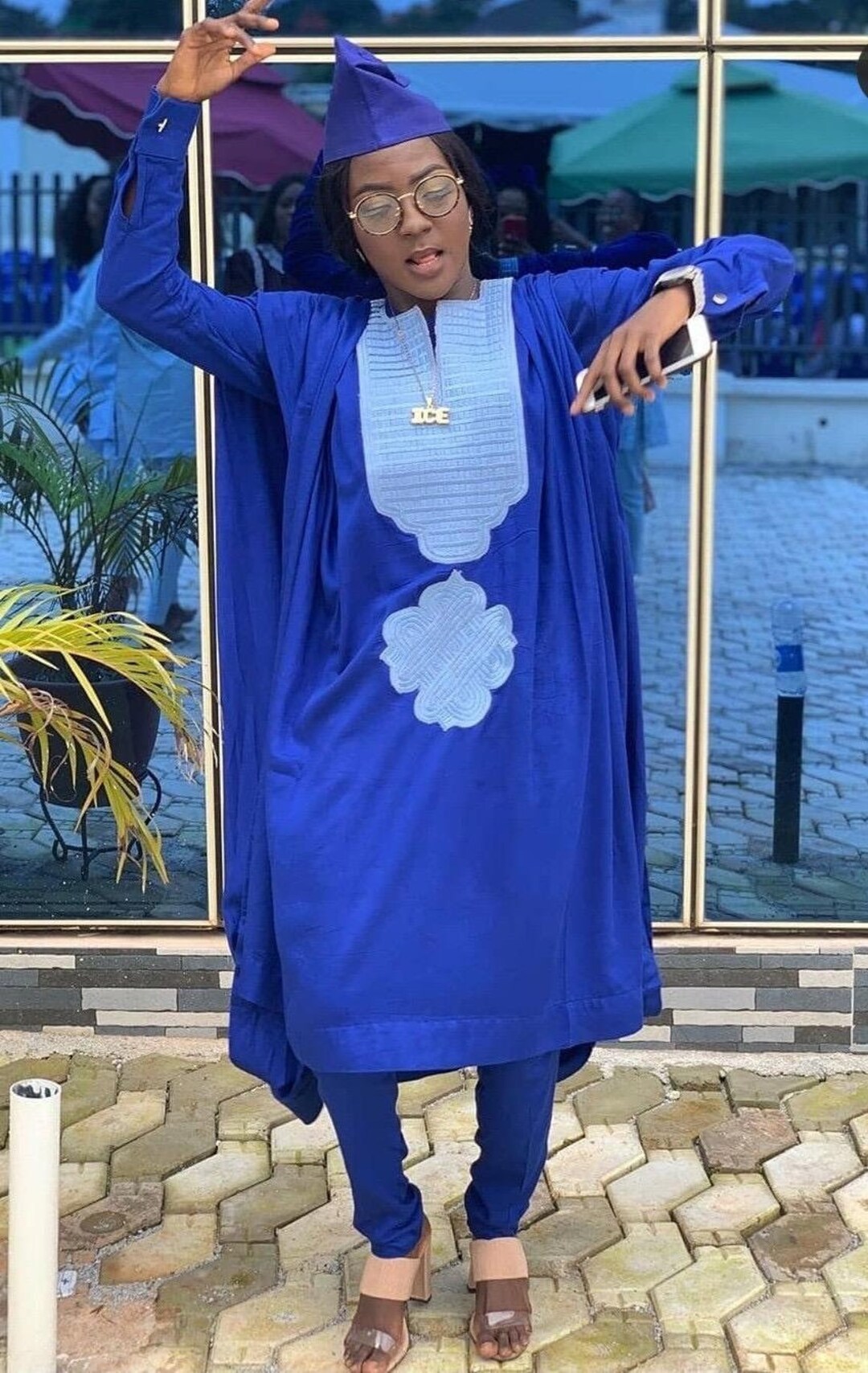 Atinuke African Blue Agbada: Women's 3-piece Traditional Suit - Etsy