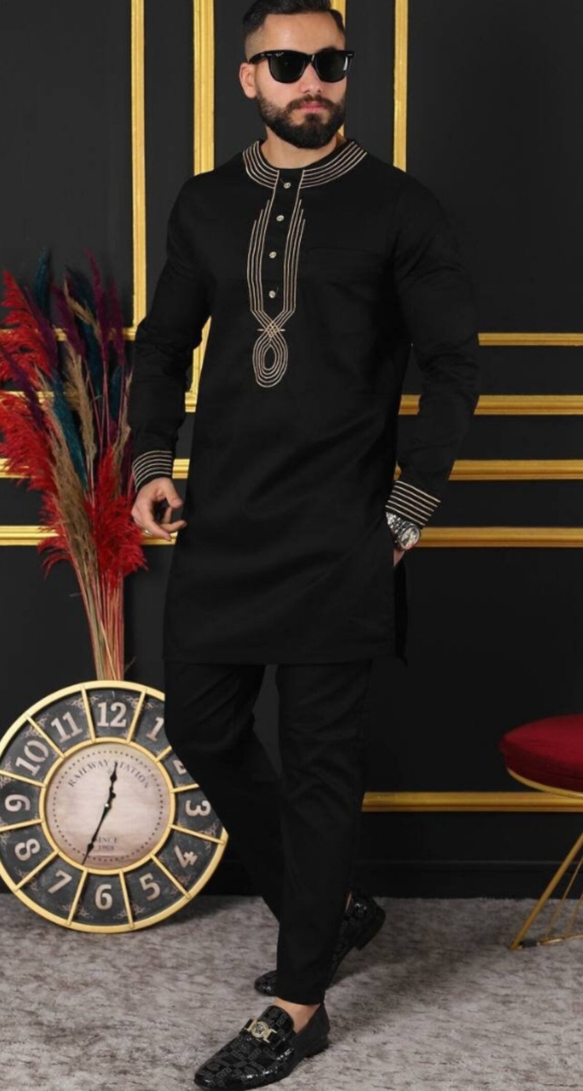 Posh African Men Shirt and Matching Pant Set/african - Etsy